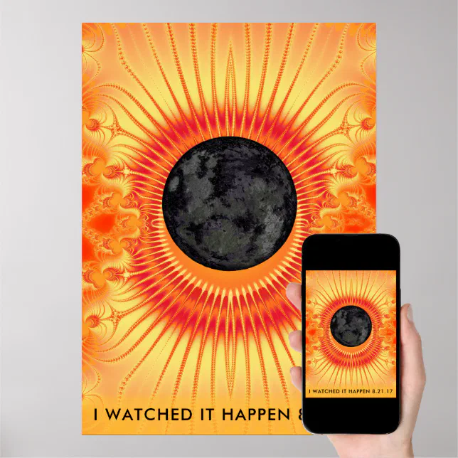Total Solar Eclipse Fractal Art Poster | Zazzle