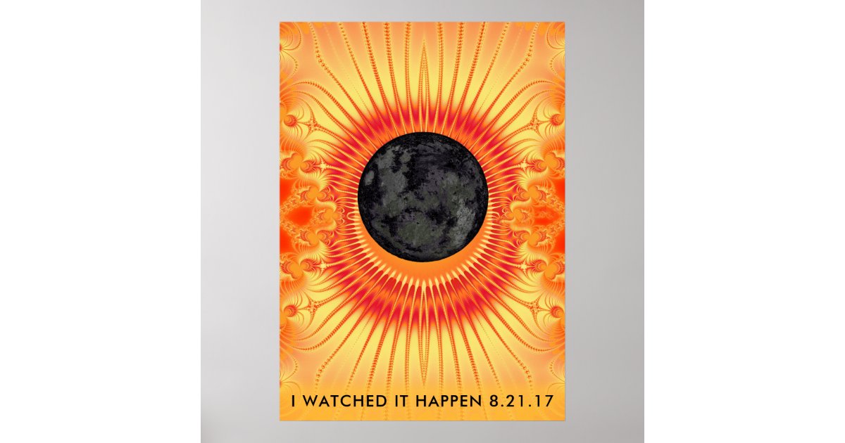 Total Solar Eclipse Fractal Art Poster | Zazzle