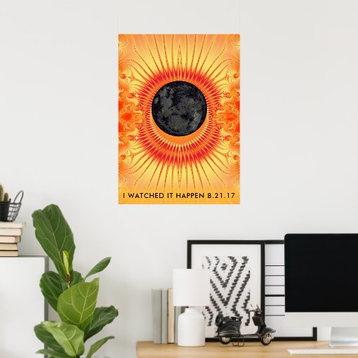 Total Solar Eclipse Fractal Art Poster | Zazzle