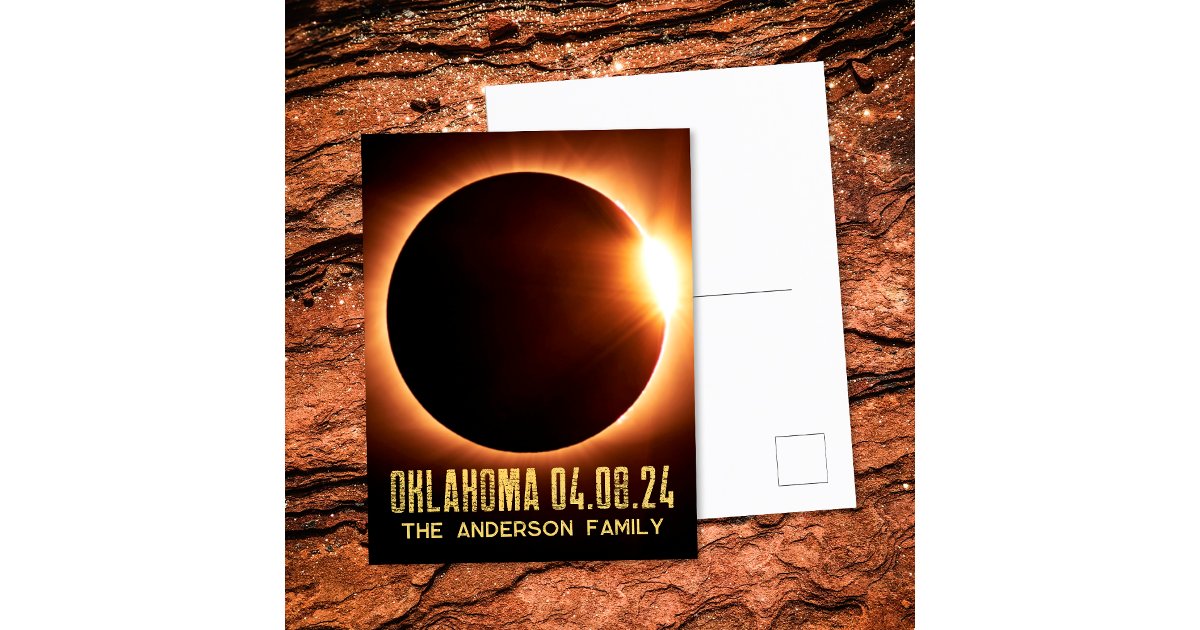 Total Solar Eclipse Oklahoma 2024 Personalized Postcard | Zazzle