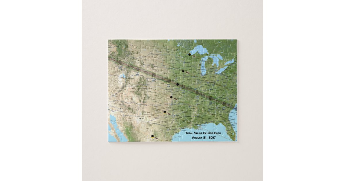 Total Solar Eclipse Path Map 2017 Jigsaw Puzzle | Zazzle