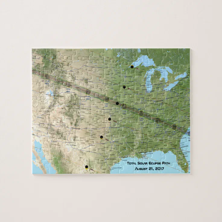 Total Solar Eclipse Path Map 2017 Jigsaw Puzzle | Zazzle