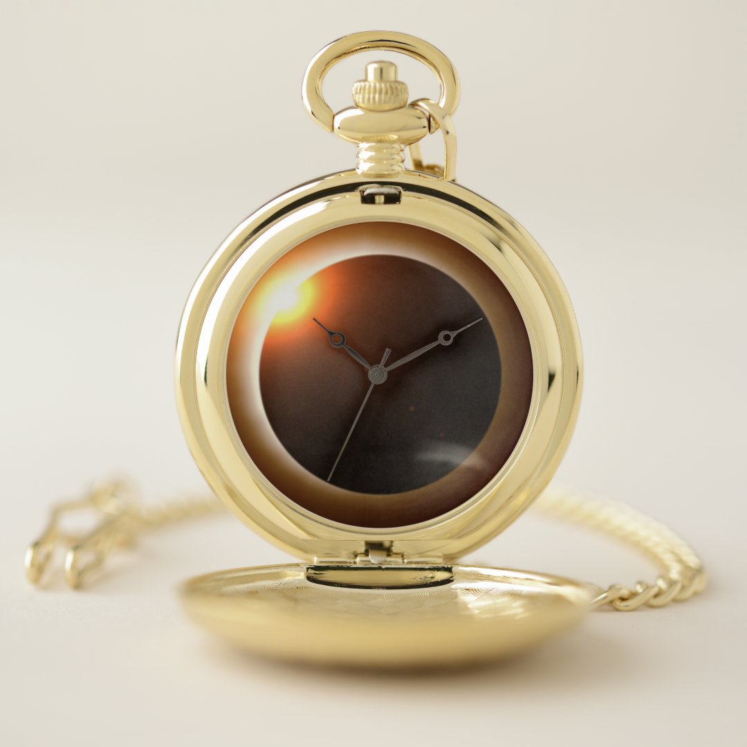 Total Solar Eclipse Pocket Watch | Zazzle