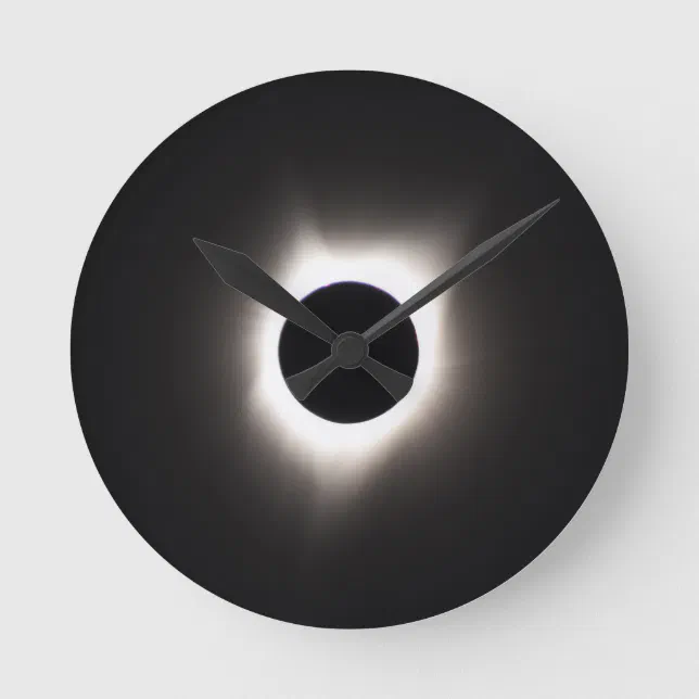 Total Solar Eclipse Round Clock | Zazzle
