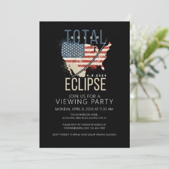 Total Solar Eclipse USA Map Viewing Party Invitation | Zazzle