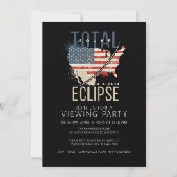 Total Solar Eclipse USA Map Viewing Party Invitation | Zazzle