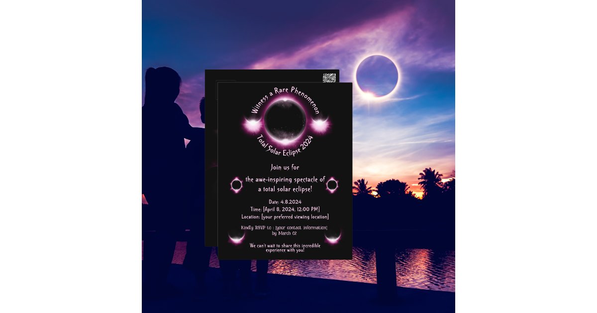 Total Solar Eclipse Viewing Party Invitation Postcard | Zazzle