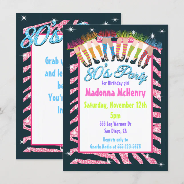 Totally 1980's Party Invitations | Zazzle