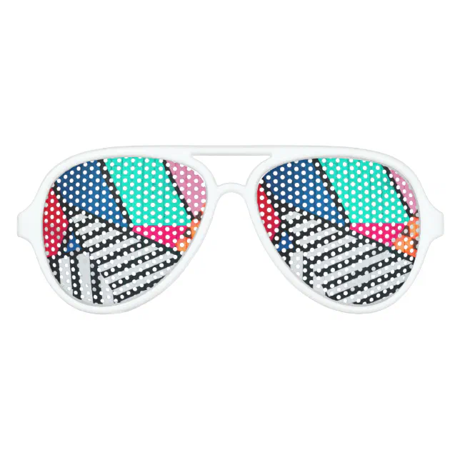 Totally 80s Painted Brick Block Colors Aviator Sunglasses | Zazzle