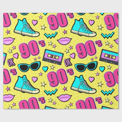 Totally 90’s! Patterned Wrapping Paper | Zazzle