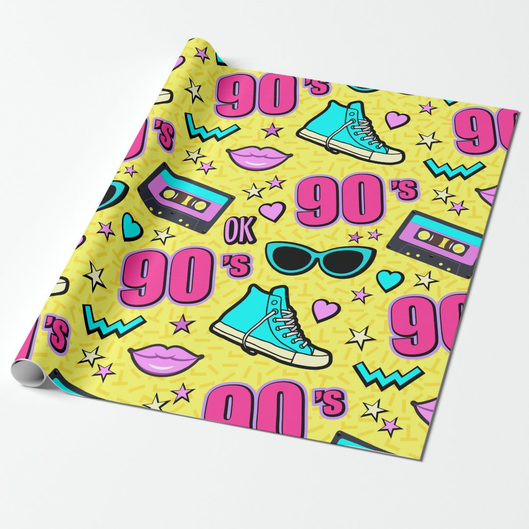 Totally 90’s! Patterned Wrapping Paper | Zazzle