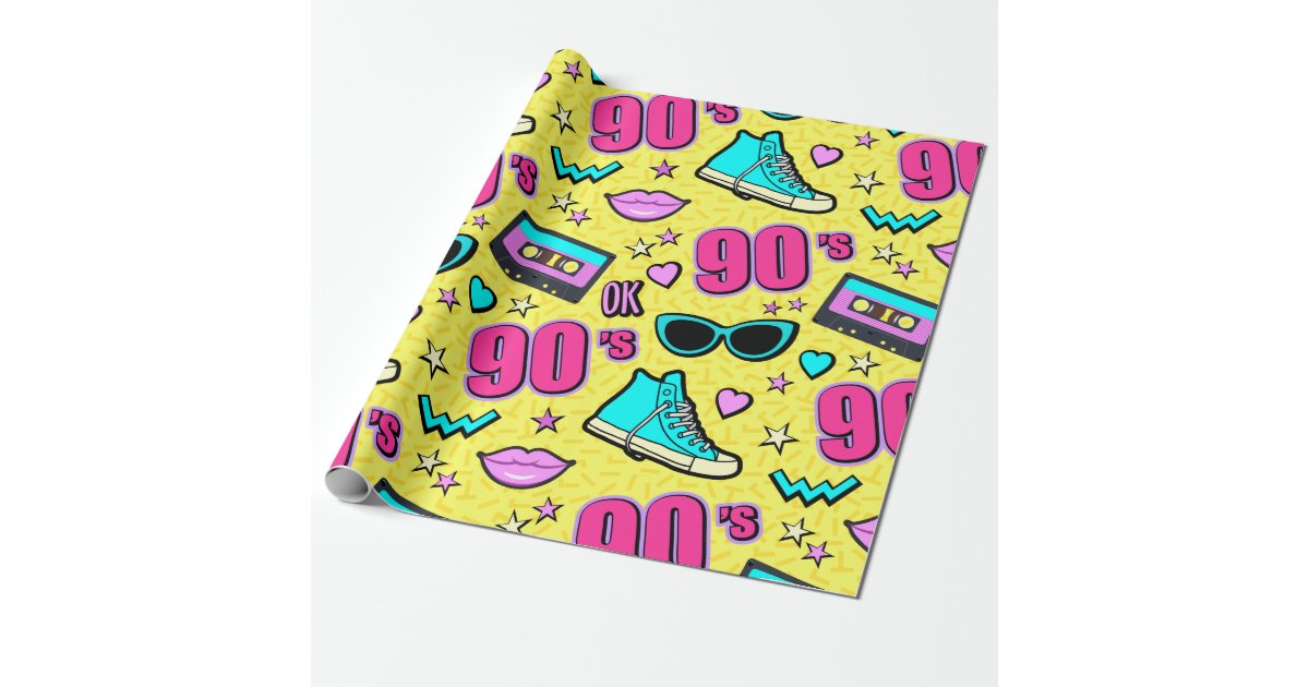 Totally 90’s! Patterned Wrapping Paper | Zazzle