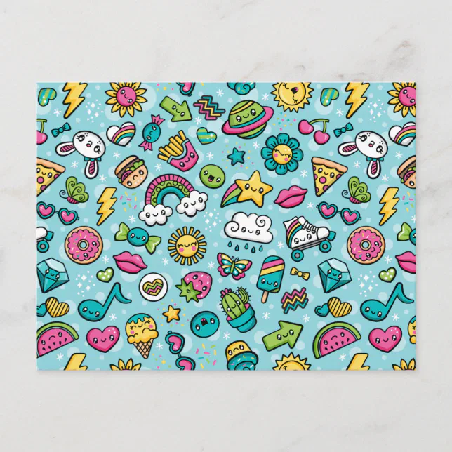 Totally Cute Doodles postcard | Zazzle