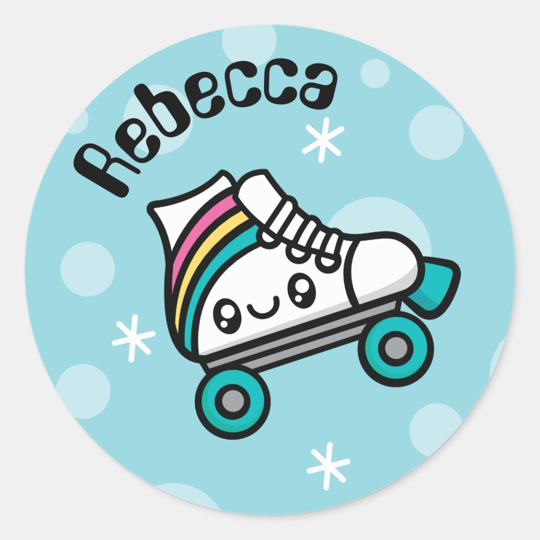 Totally Cute Doodles Roller Skate stickers | Zazzle