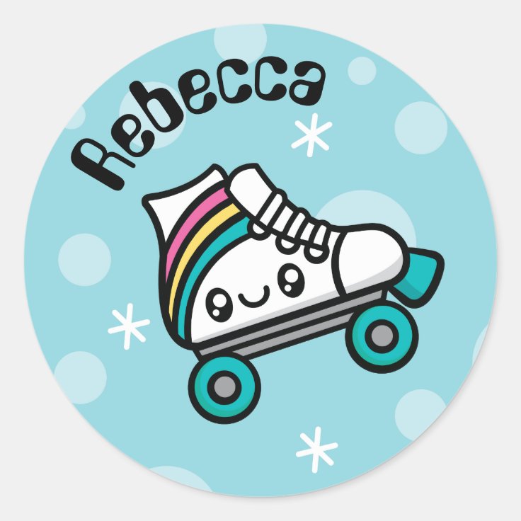 Totally Cute Doodles Roller Skate stickers | Zazzle