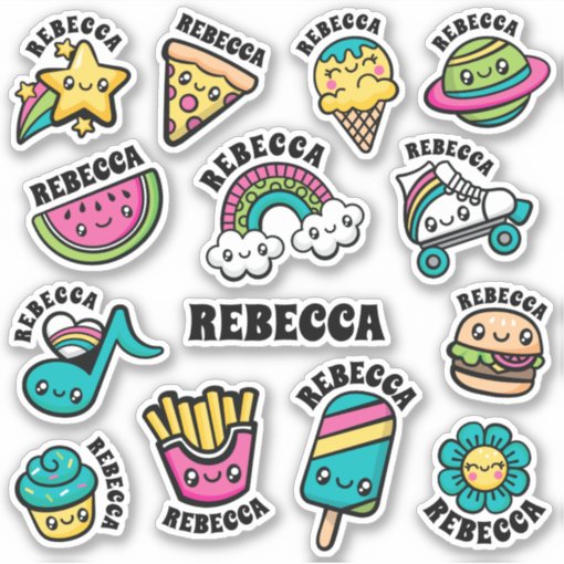 Totally Cute Doodles Vinyl Stickers | Zazzle