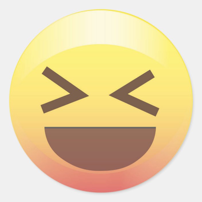 Totally Excited Yellow Emoji Face Sticker | Zazzle