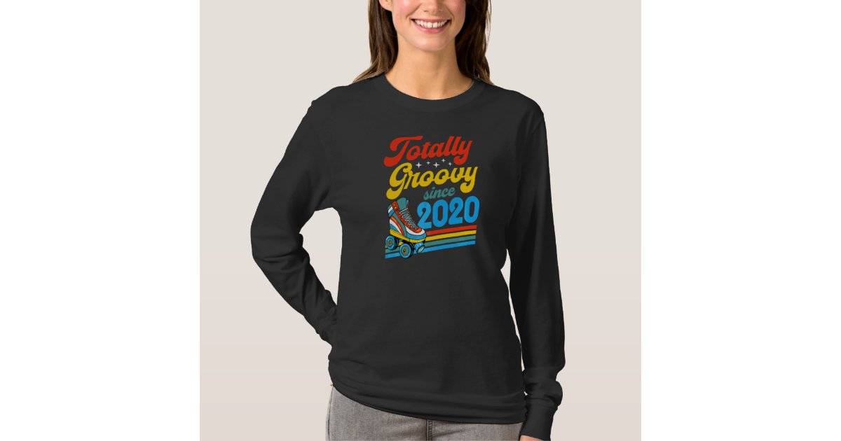 Totally Groovy Since 2020 Retro Roller Skate Birth T-Shirt | Zazzle