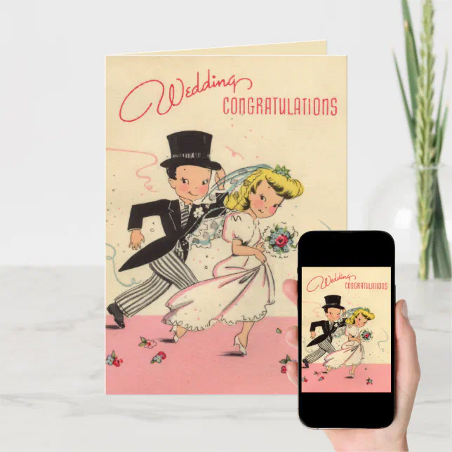 Totally Retro Wedding Congratulations Card | Zazzle