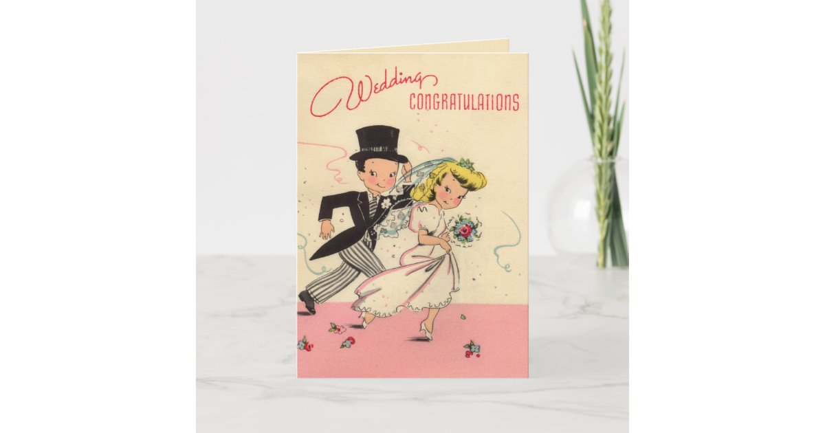 Totally Retro Wedding Congratulations Card | Zazzle