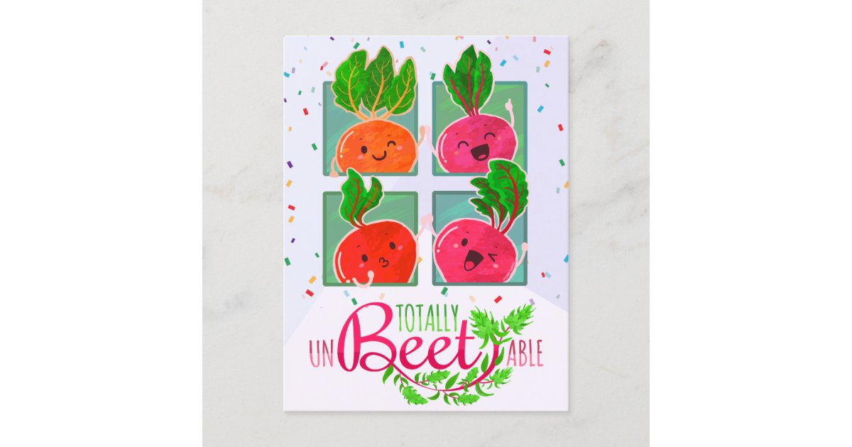 Totally Unbeetable | Motivational Quote Pun Postcard | Zazzle