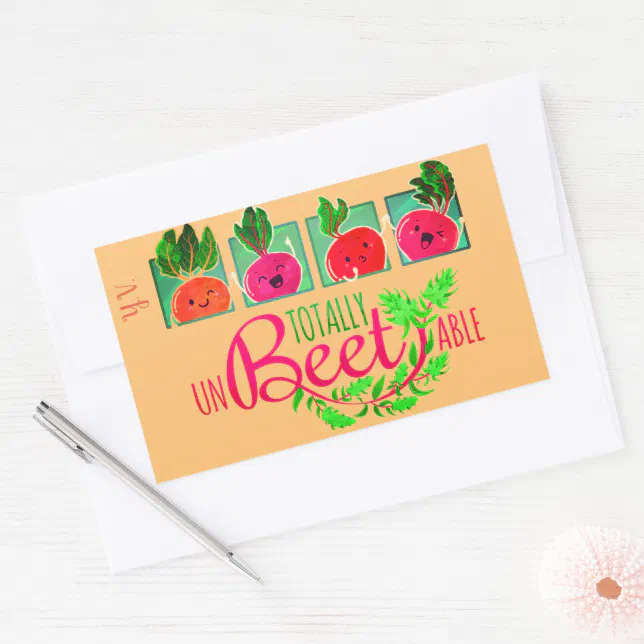 Totally Unbeetable | Motivational Quote Pun Rectangular Sticker | Zazzle