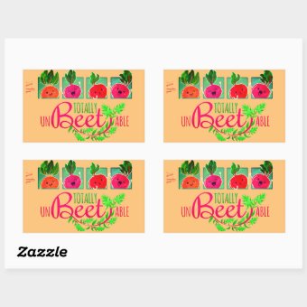 Totally Unbeetable | Motivational Quote Pun Rectangular Sticker | Zazzle