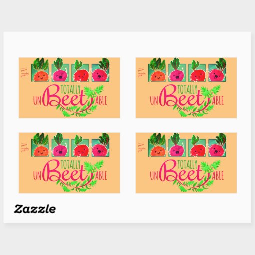 Totally Unbeetable | Motivational Quote Pun Rectangular Sticker | Zazzle