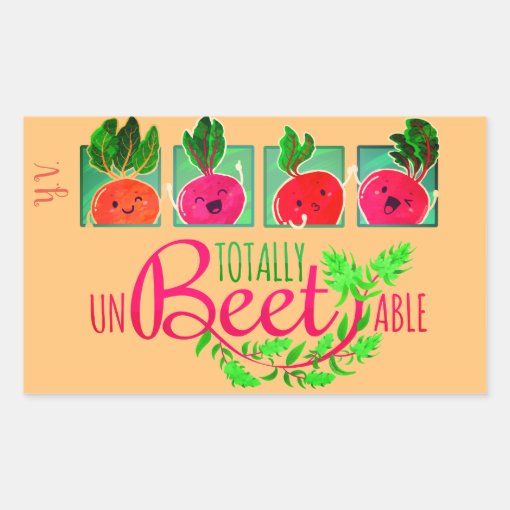 Totally Unbeetable | Motivational Quote Pun Rectangular Sticker | Zazzle