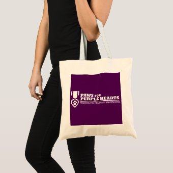 Tote Bag - White Logo on Purple Background | Zazzle