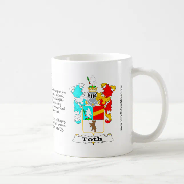 Toth Family Crest mug | Zazzle