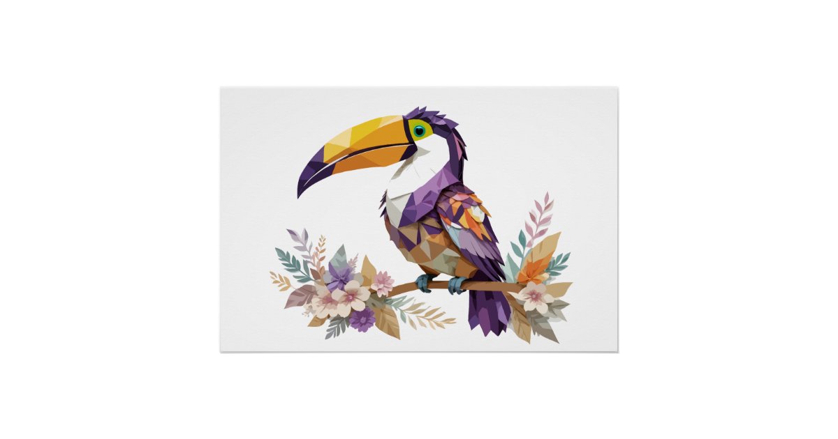 Toucan Playful Adorable Fun Animal Colorful Joyful Poster | Zazzle