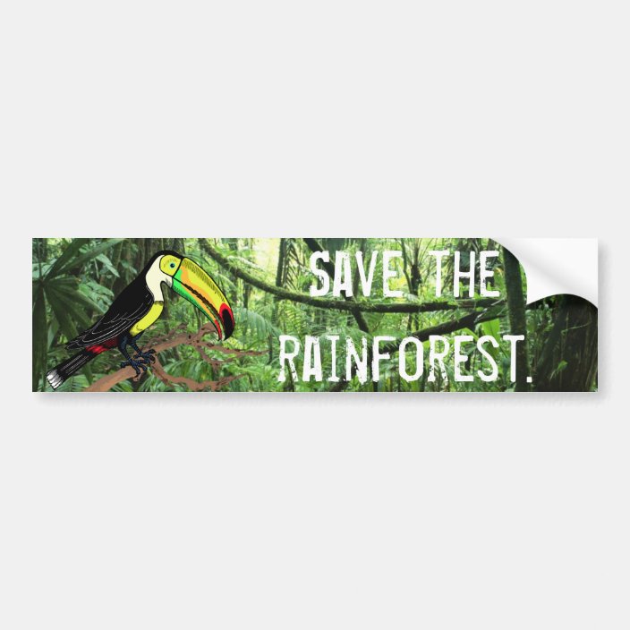 Toucan Save the Rainforest Bumper Sticker | Zazzle.com