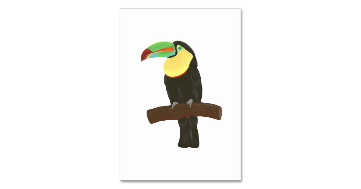 Toucan Tropical Bird Reading Flashcards for adults Table Number | Zazzle