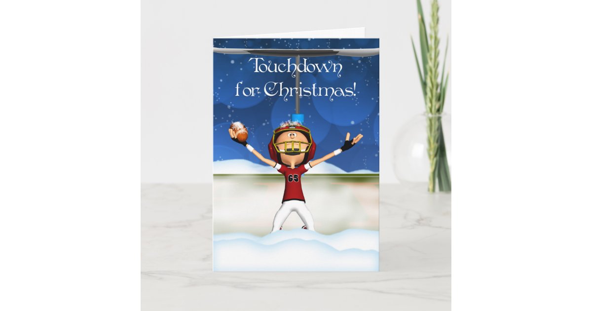 Touchdown For Christmas - American Football Holiday Card | Zazzle