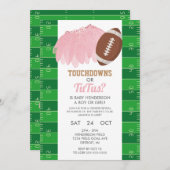 Touchdowns or Tutus Gender Reveal Invitation | Zazzle