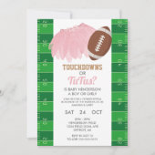 Touchdowns or Tutus Gender Reveal Invitation | Zazzle