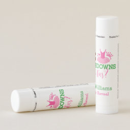 Touchdowns or Tutus Gender Reveal Party Lip Balm | Zazzle