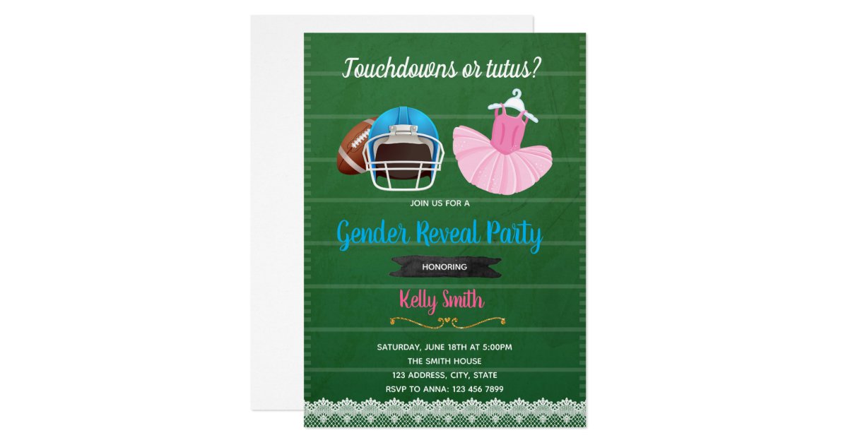 Touchdowns or tutus invitation | Zazzle.com