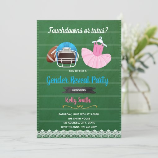Touchdowns or tutus invitation | Zazzle