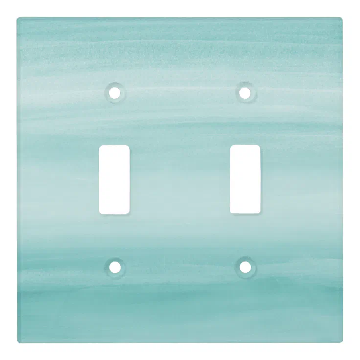 Touching Aqua Blue Watercolor Abstract #2 Light Switch Cover | Zazzle