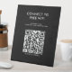 Touchless Menu QR Code Connect WiFi Black Pedestal Sign | Zazzle