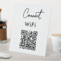 Touchless Menu QR Connect WiFi Pedestal Sign | Zazzle