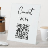 Touchless Menu QR Connect WiFi Pedestal Sign | Zazzle