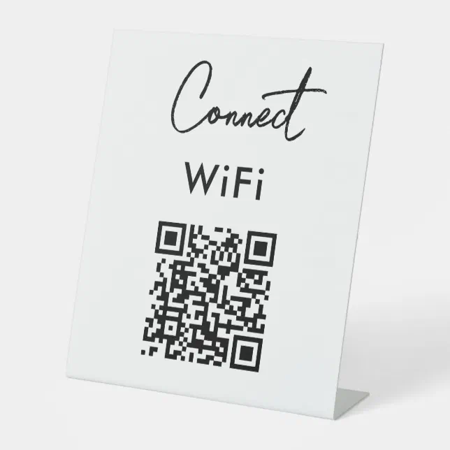 Touchless Menu QR Connect WiFi Pedestal Sign | Zazzle