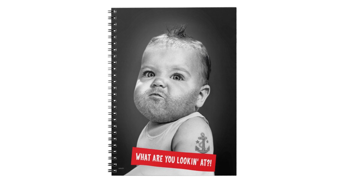 Tough Beared Baby Boy Notebook | Zazzle
