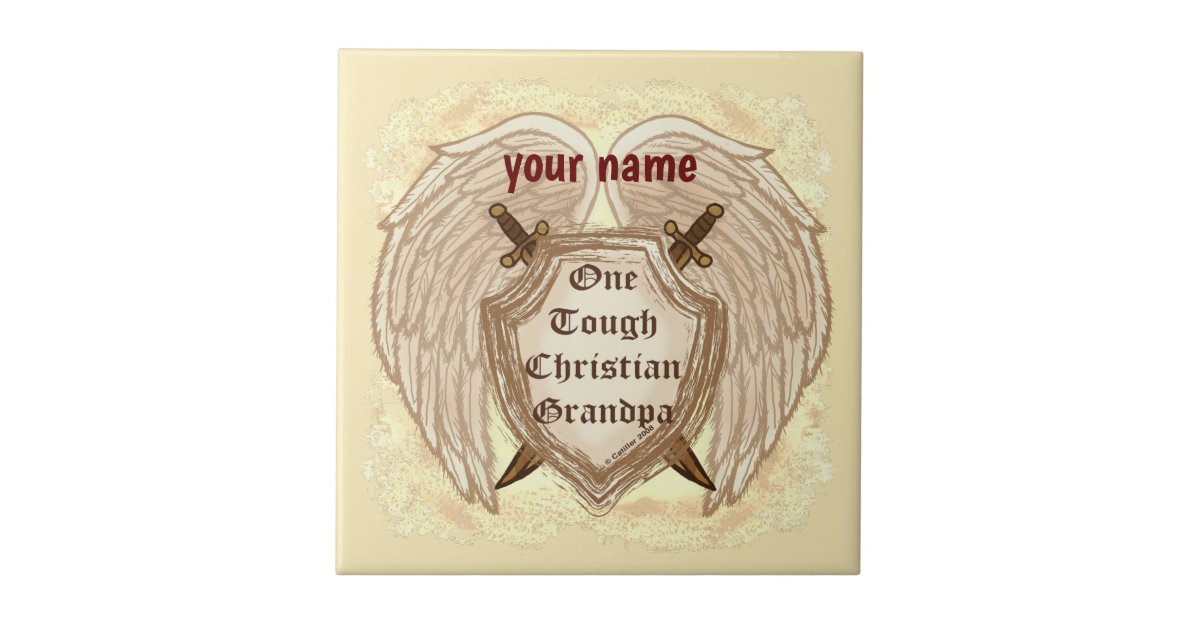 Tough Christian Grandpa Ceramic Tile | Zazzle