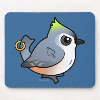 Tufted Titmouse Coloring Page by Birdorable
