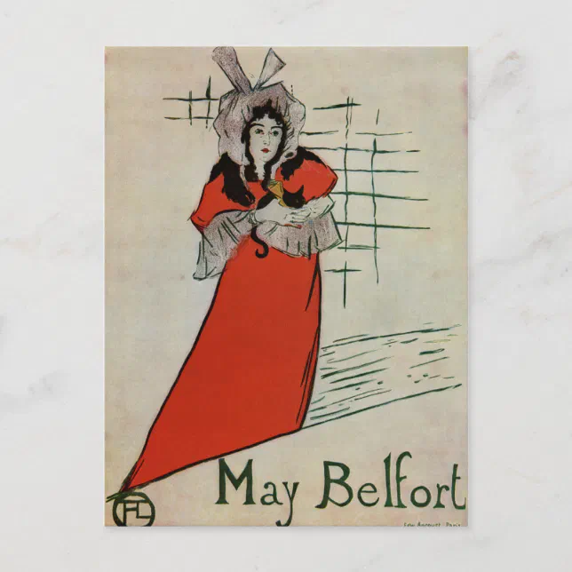 Toulouse Lautrec May Belfort 1895 Postcard | Zazzle