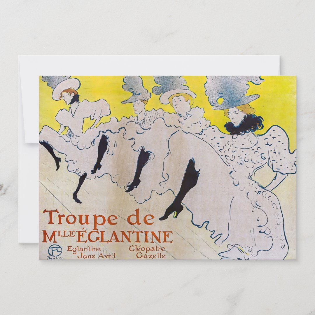 Toulouse-Lautrec - Troupe de Mlle Eglantine Thank You Card | Zazzle